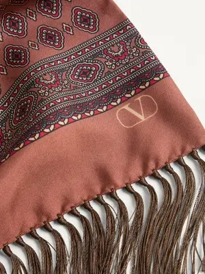 Valentino Garavani All-over Patterned Fringed Edge Scarf