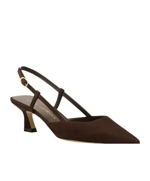 STUART WEITZMAN Vinnie 50 Slingback With Sculpted Heel - Black