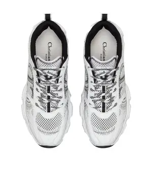 Dior Chrono Sneakers With Graphic Detailing - White/black