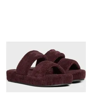 Celine Triomphe Open-toe Slippers - Red