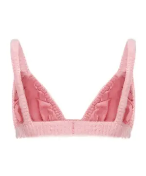 Alessandra Rich Sleeveless Embroidered Flower Top - Pink