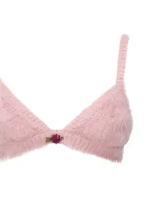 Alessandra Rich Sleeveless Embroidered Flower Top - Pink