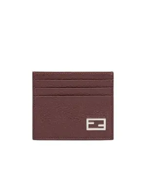 Fendi Baguette Logo Plaque Card Holder - Red