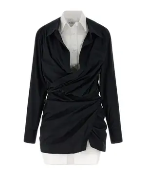 Attico Double Layer Asymmetrical Shirt Dress