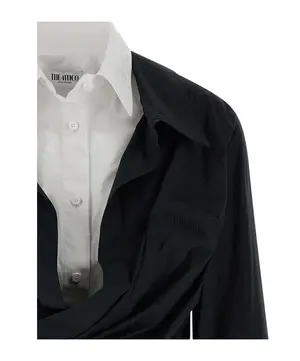 Attico Double Layer Asymmetrical Shirt Dress