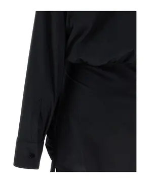 Attico Double Layer Asymmetrical Shirt Dress