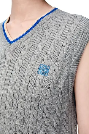 Loewe Cable Knit V-neck Knitted Top
