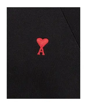 AMI Paris De Coeur Drawstring Hoodie - Black