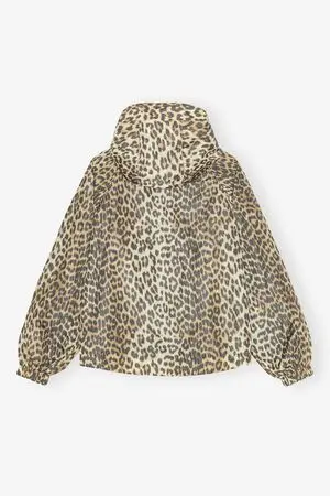 GANNI Leopard Print Hooded Jacket - No