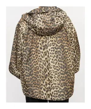 GANNI Leopard Print Hooded Jacket - No