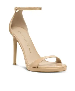 STUART WEITZMAN Nudist Platform Stiletto Sandals - Adobe