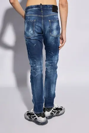 Dsquared2 Cool Guy Mid-rise Embellished Distressed Jeans - Blue