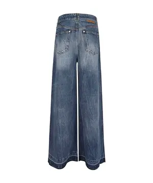 Stella McCartney Wide-leg Button Denim Trousers - Blue