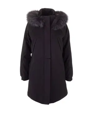 Loro Piana Icery" Hooded Long Jacket - Caviar