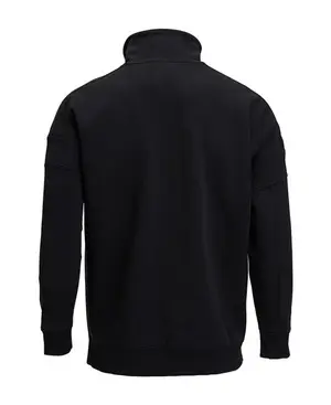 Hugo Boss Logo Detail Quarter Zip High Neck Sweater - Black