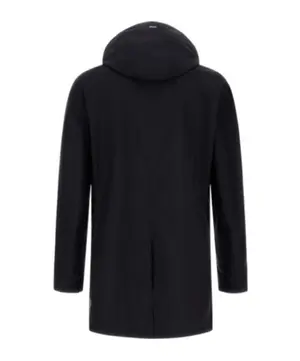 Herno Hooded Concealed-fastening Raincoat - Black