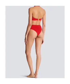 Balmain Halterneck Bow Front Two-piece Swimsuit - Red