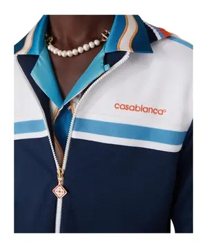 Casablanca Graphic Print Long Sleeve Zip Up Jacket