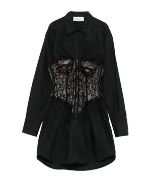 Giuseppe Di Morabito Lace Trim Corset Shirt Mini Dress
