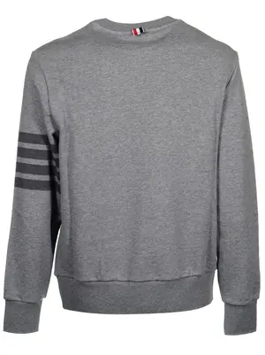 Thom Browne 4-bar Striped Crewneck Sweatshirt - Medium Gray