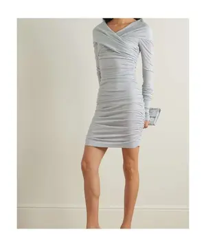 Dolce & Gabbana Draped Wool-jersey Mini Dress