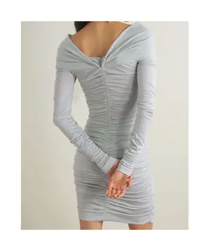 Dolce & Gabbana Draped Wool-jersey Mini Dress