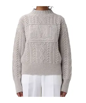 Max Mara Miranda Crewneck Knitted Jumper - Gray