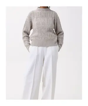 Max Mara Miranda Crewneck Knitted Jumper - Gray
