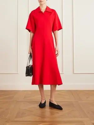JIL SANDER Patchwork Crepe Midi Dress