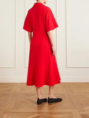 JIL SANDER Patchwork Crepe Midi Dress