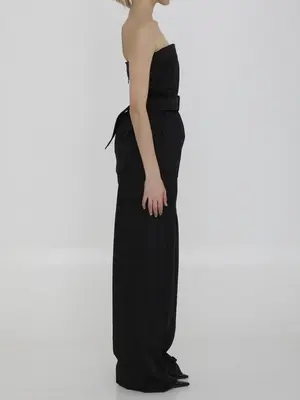 Saint Laurent Cassandre Strapless Jumpsuit With Belt