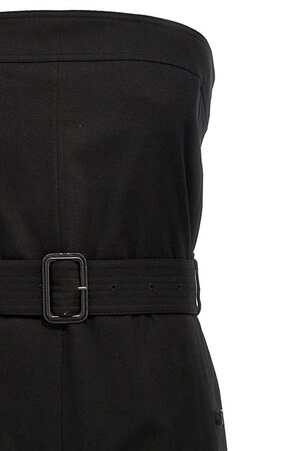 Saint Laurent Cassandre Strapless Jumpsuit With Belt