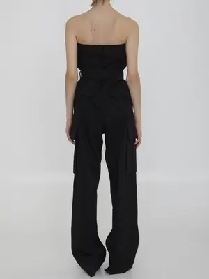 Saint Laurent Cassandre Strapless Jumpsuit With Belt