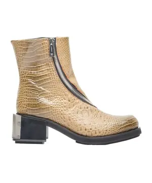 GMBH Ergonomic Riding Ankle Boots With Croc Effect And Metal Heel Cap