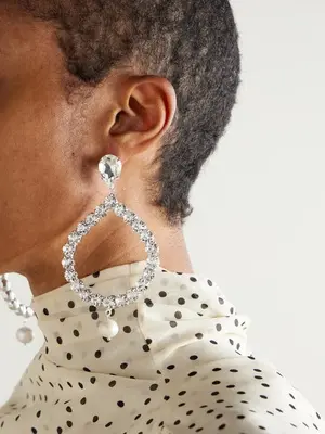 Magda Butrym Crystal And Pearl Drop Earrings