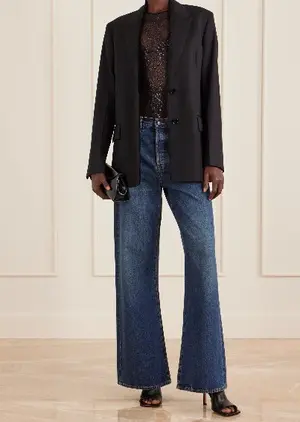 Wardrobe.NYC Metallic Lace Bodysuit