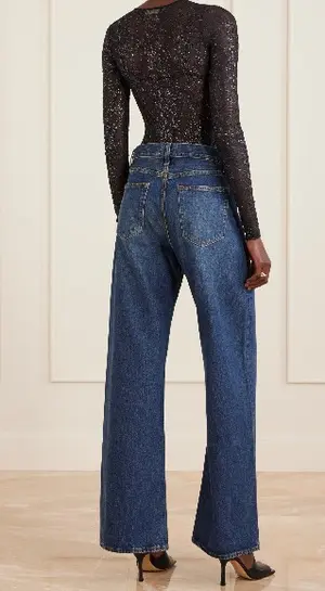 Wardrobe.NYC Metallic Lace Bodysuit