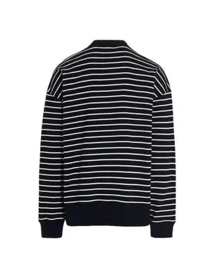 Palm Angels Bear Print Striped Sweatshirt - Black