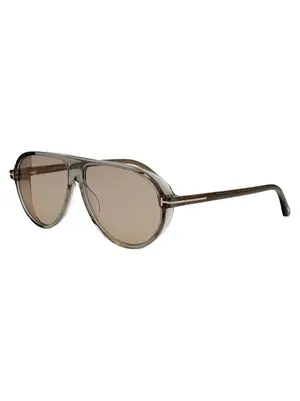 TOM FORD Aviator Frame Sunglasses - Transparent Gray
