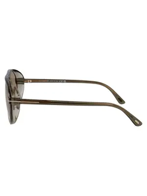 TOM FORD Aviator Frame Sunglasses - Transparent Gray