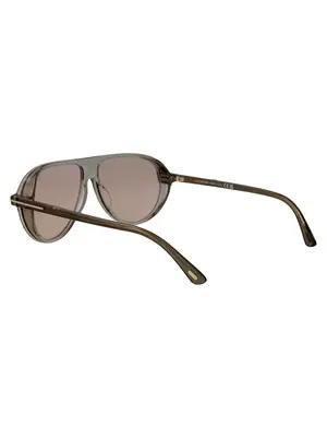 TOM FORD Aviator Frame Sunglasses - Transparent Gray