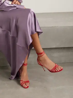 Manolo Blahnik Leva 105 Leather High-heeled Sandals - Red