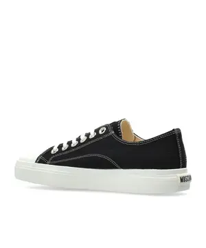 Moschino Square-toe Low-top Sneakers - Black