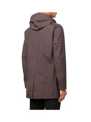 Herno Hooded Zip-up Raincoat - Black