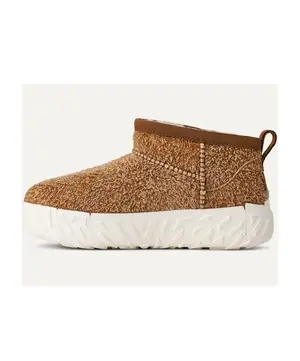 UGG Classic Ultra Mini Suede Textured Boots - Maroon