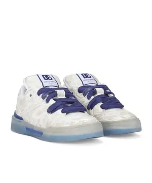 Dolce & Gabbana Roma Lace-up Sneakers With Abstract Print
