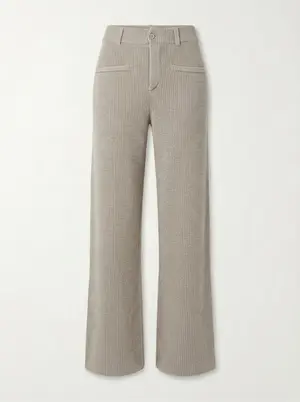 AYA MUSE Ribbed Knitted Trousers With Waistband Ring Detail