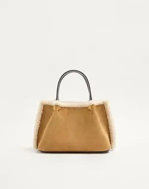 Valentino Garavani Small Embroidered Flowers Suede Tote Bag