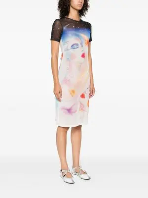 Casablanca Printed Crewneck Midi Dress