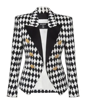 Balmain 6-button Diamond Pattern Blazer